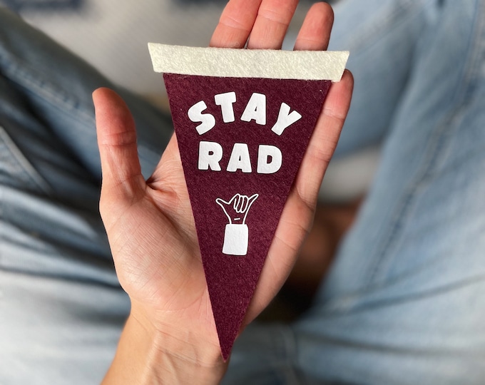 Stay Rad Sign Mini Pennant Custom Flag Banner Minimalist Baby Nursery ...