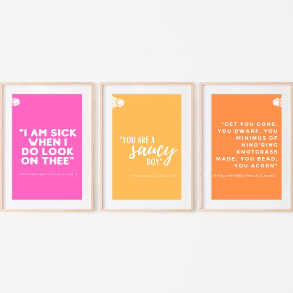 Shakespeare Insults Posters - Etsy