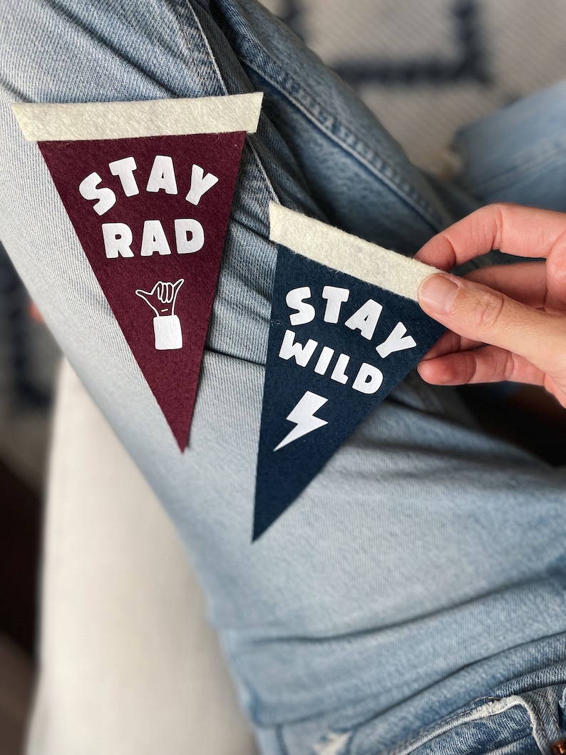 Stay Rad Sign Mini Pennant Custom Flag Banner Minimalist Baby Nursery ...