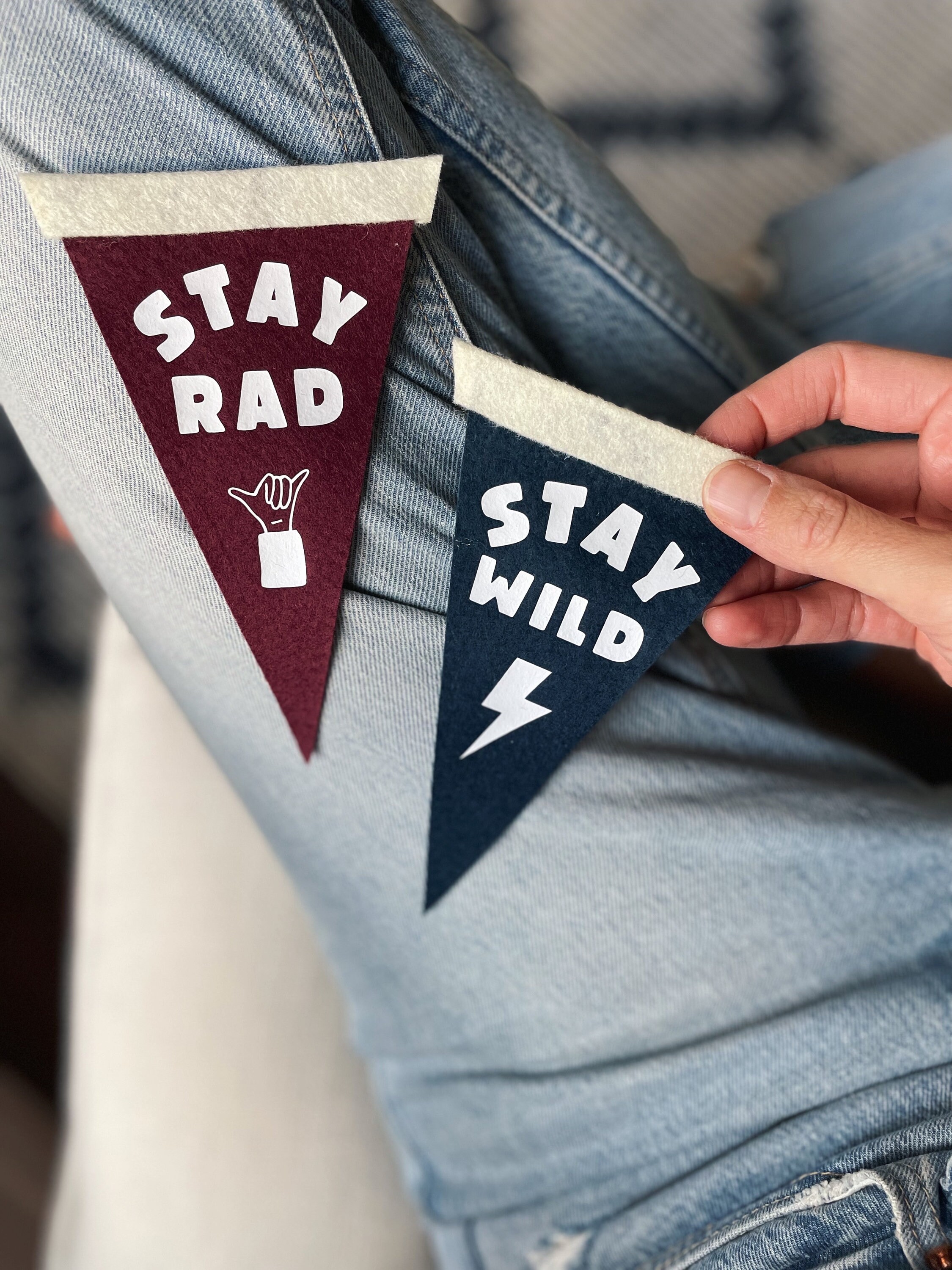 Stay Rad Sign Mini Pennant Custom Flag Banner Minimalist Baby Nursery ...