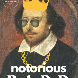 Notorious BARD Funny Shakespeare Wall Art Poster Classroom Decor ...