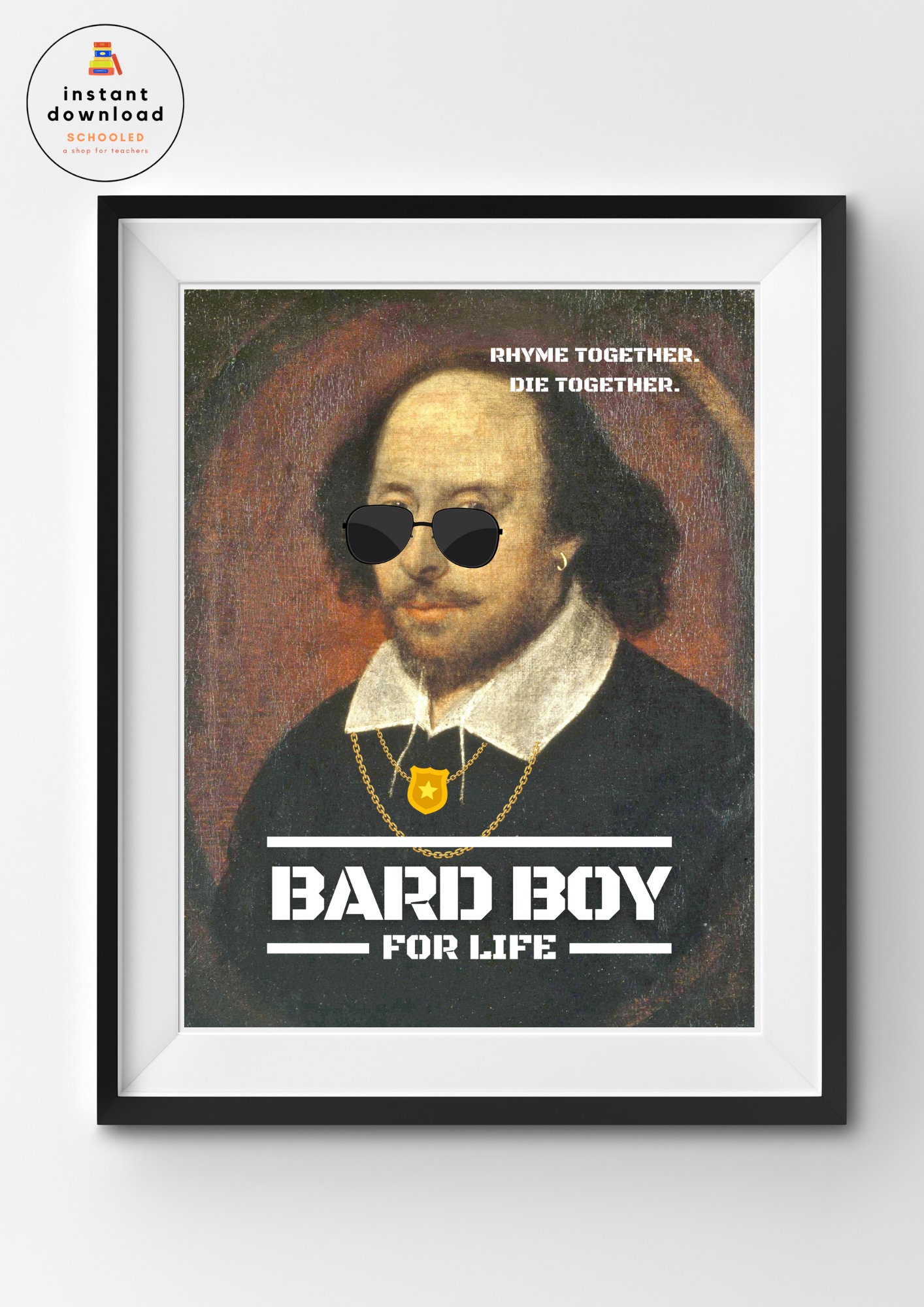 Bard Boy for Life Funny Shakespeare Poster Print English Language Arts ...