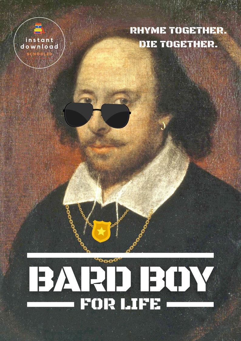 Bard Boy for Life Funny Shakespeare Poster Print English - Etsy
