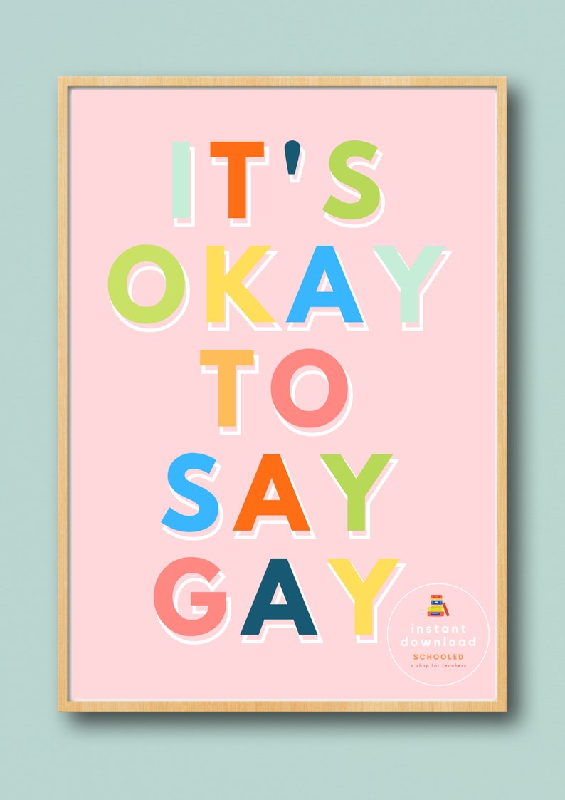 Say Gay Classroom Posters Safe Space LGBTQ Ally Queer Kids - Etsy
