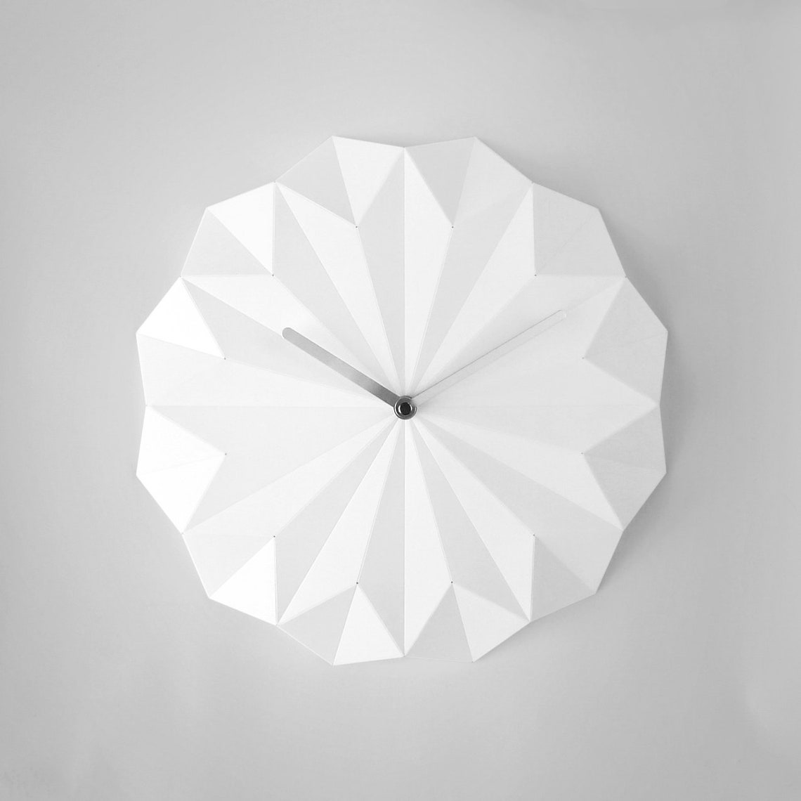 White Origami Wall Clock SOLA - Etsy