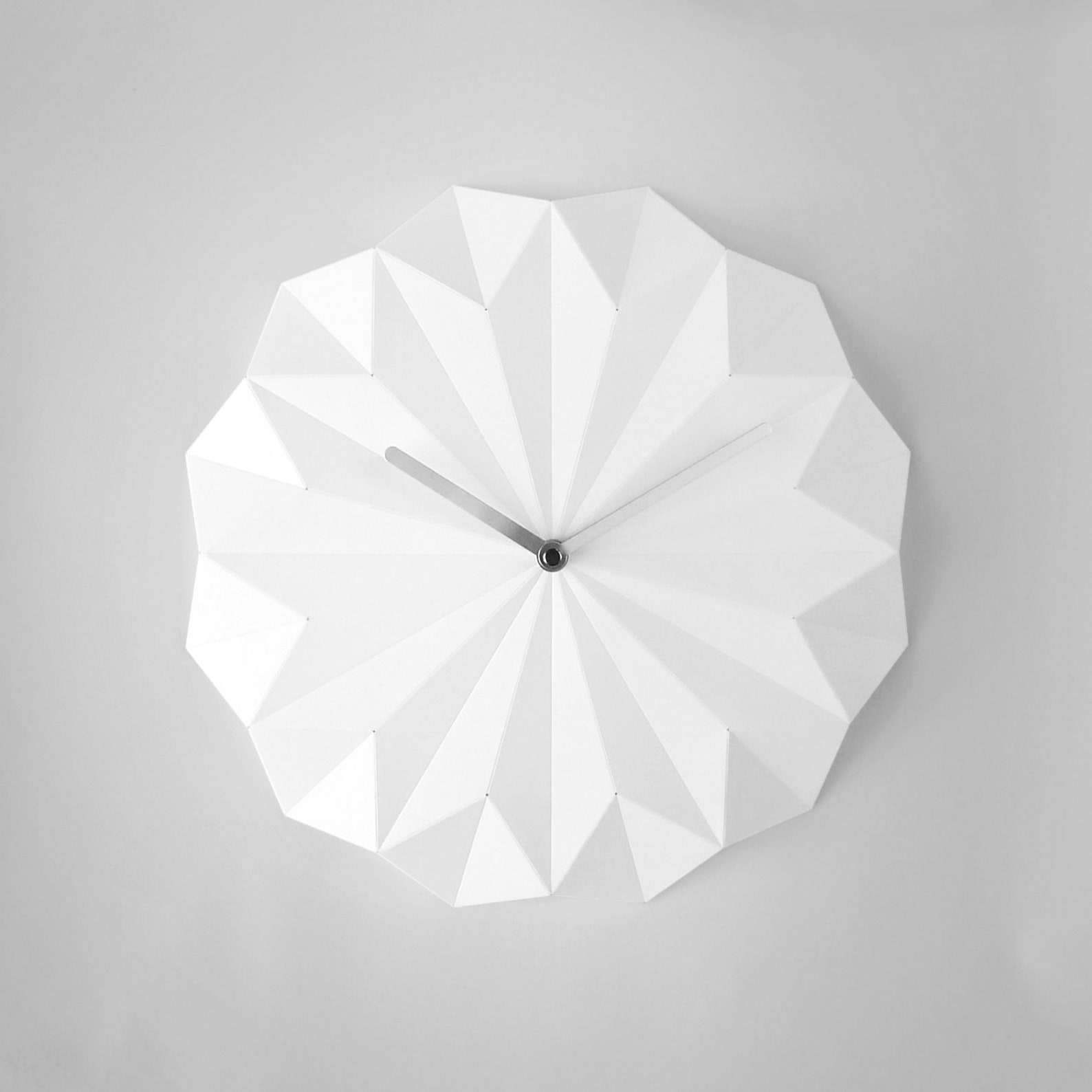 White Origami Wall Clock - SOLA - Etsy