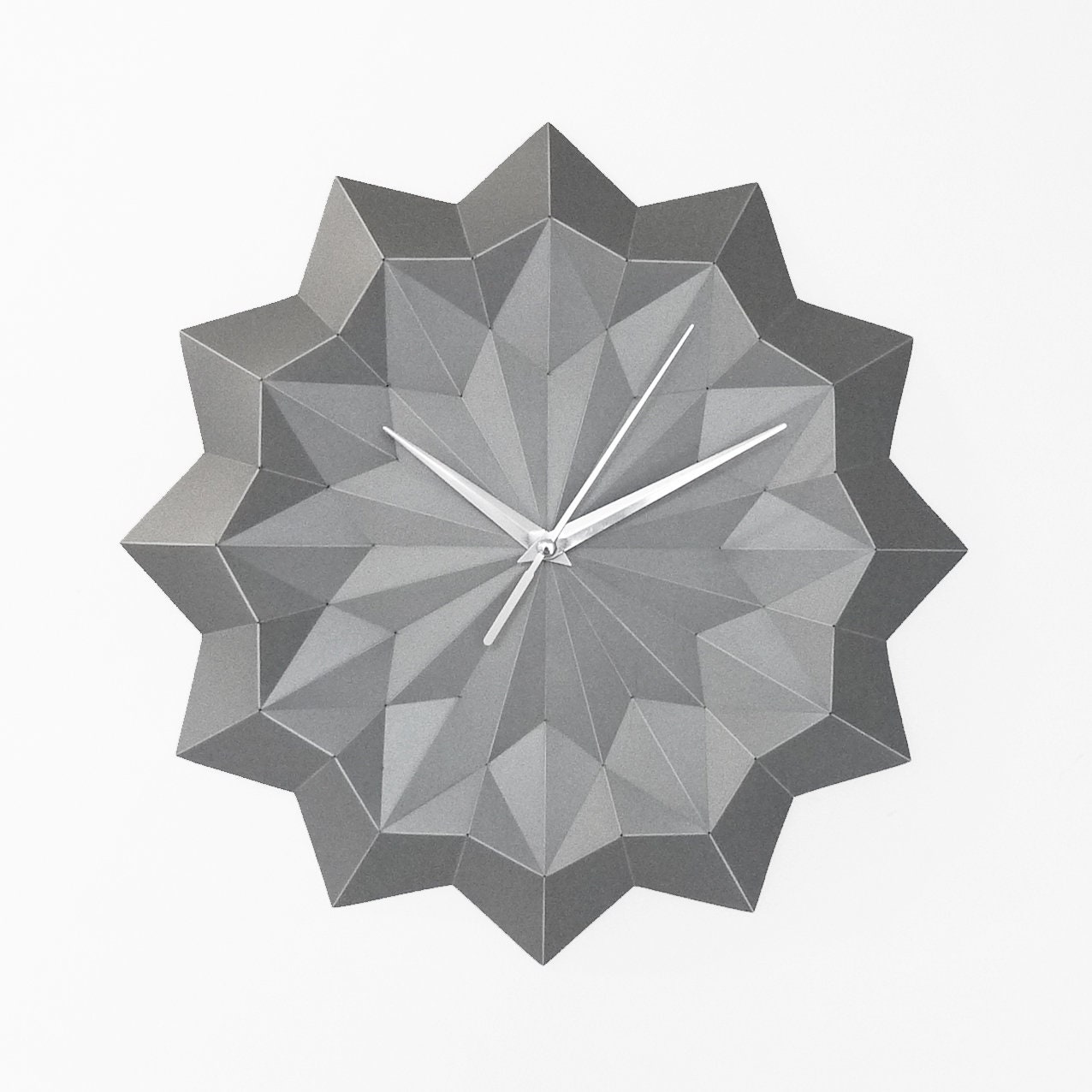 Sliver Origami Wall Clock - ELLA - Etsy