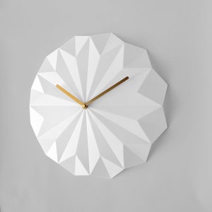 White Origami Wall Clock - SOLA - Etsy