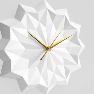 White Origami Wall Clock - ELLA - Etsy