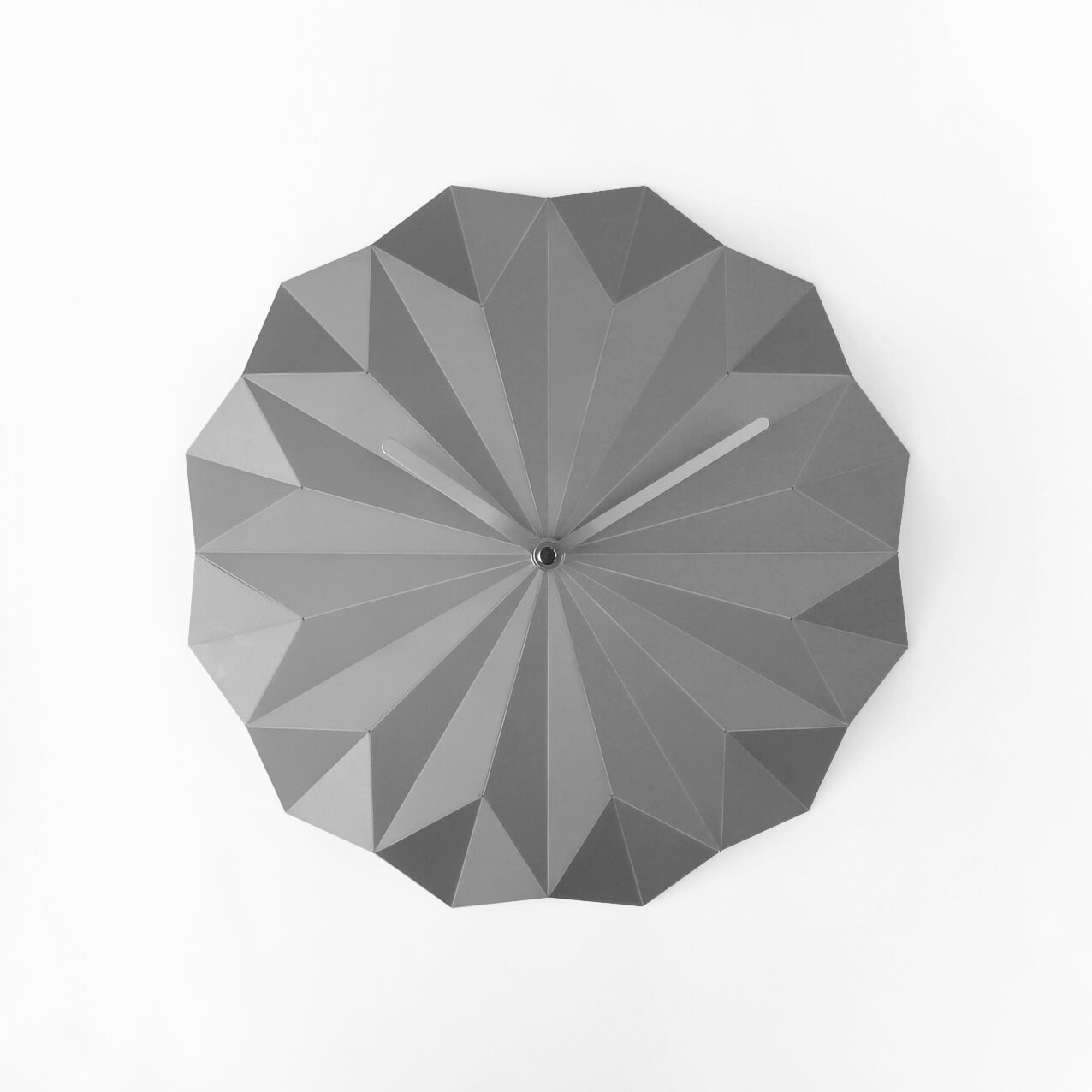 Silver Origami Wall Clock SOLA - Etsy