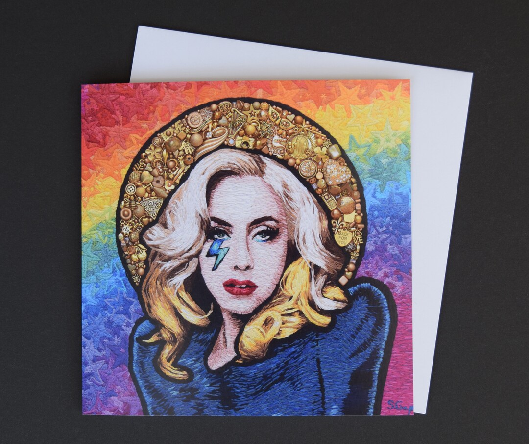 Lady Gaga Embroidery Art Card - Etsy