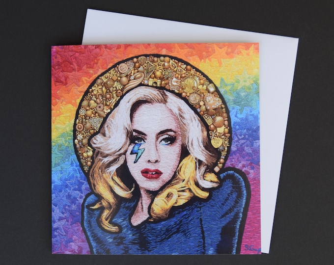 Lady Gaga Embroidery Art Card - Etsy