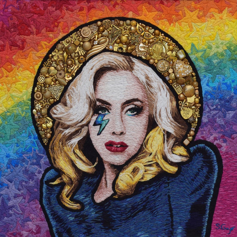 Lady Gaga Embroidery Art Editioned Giclée Print - Etsy