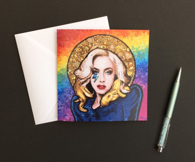 Lady Gaga Embroidery Art Card - Etsy