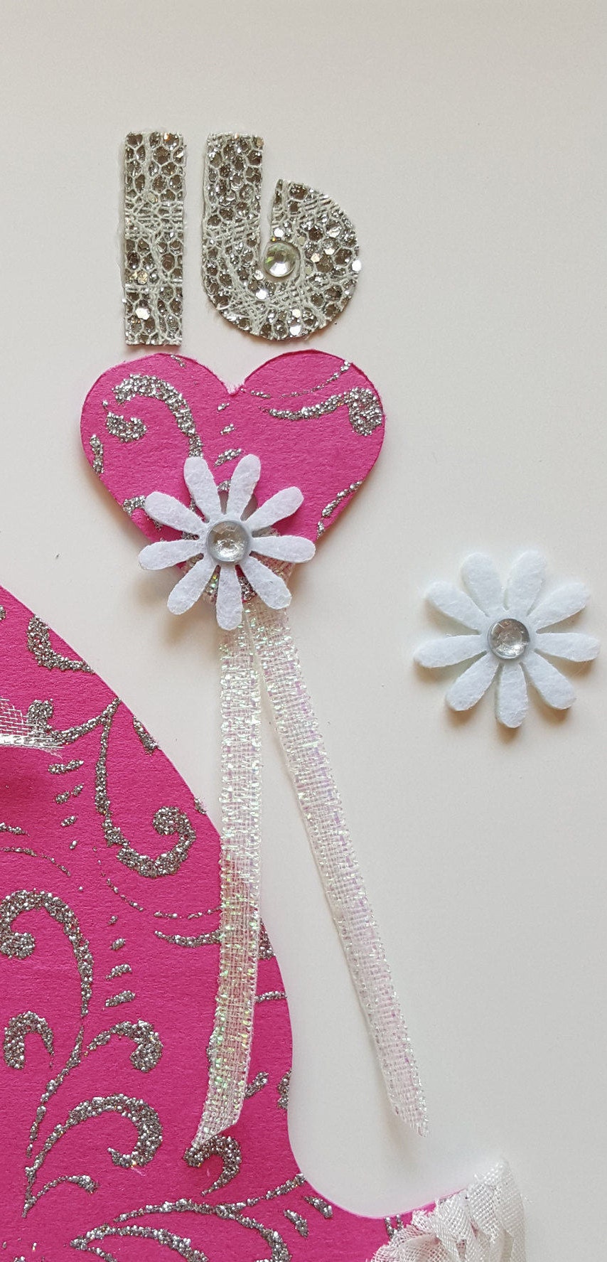 Sweet 16 Birthday Dress Style Note Card Handmade Fuchsia and - Etsy