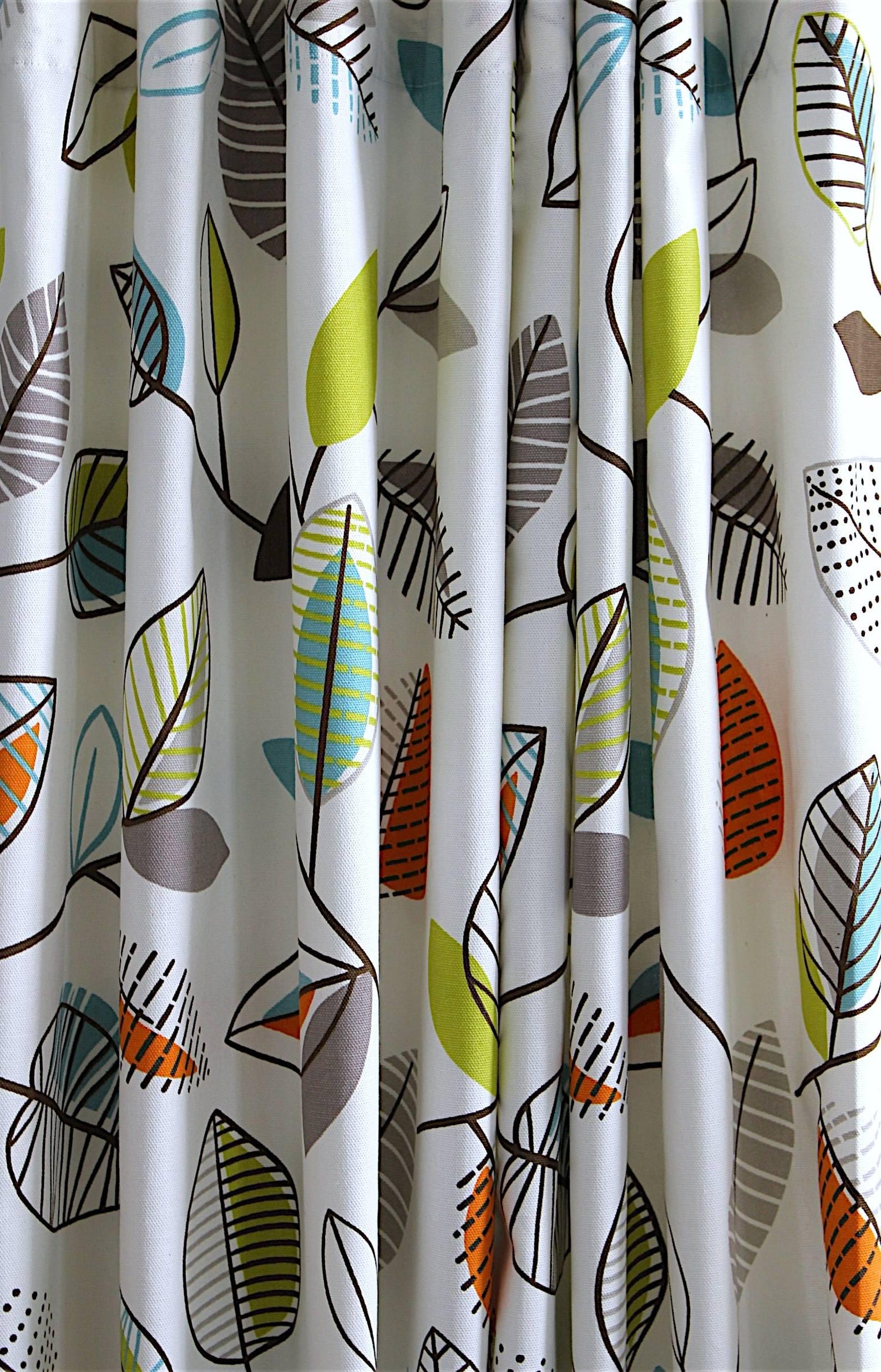 Carson Fiesta Curtains, Retro Leaf Curtain Panels, Drapery Window ...