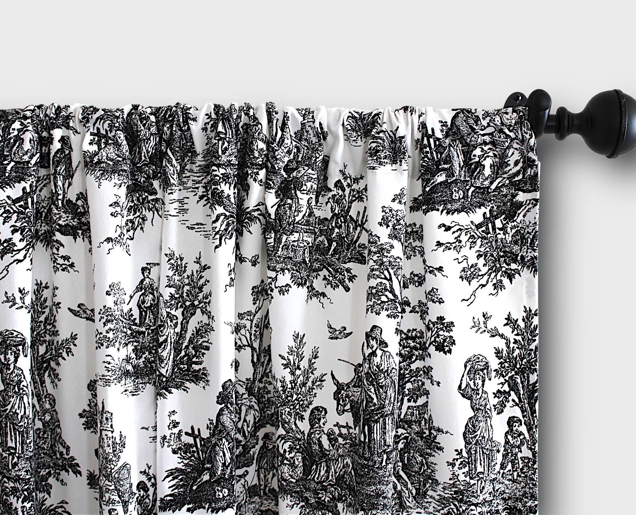 Colonial Curtains, 3 Colors, Toile Curtain Panels, Drapery Window ...