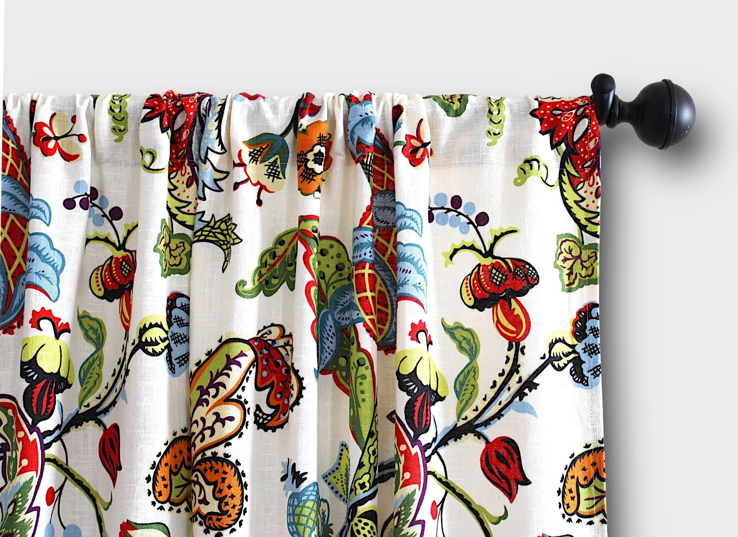 Jacobean Swag Curtains, Floral Curtain Panels,drapery Window Treatments ...