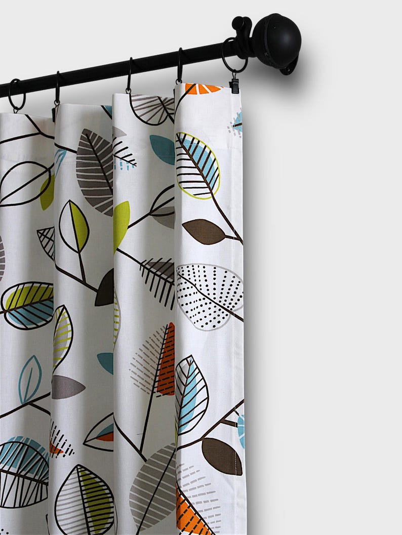 Carson Fiesta Curtains, Retro Leaf Curtain Panels, Drapery Window ...