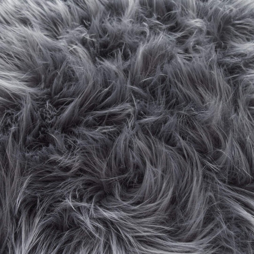 Gray Fur Mongolian Fabric Remnant. Shannon Gray Faux Fur Fabric .choose ...