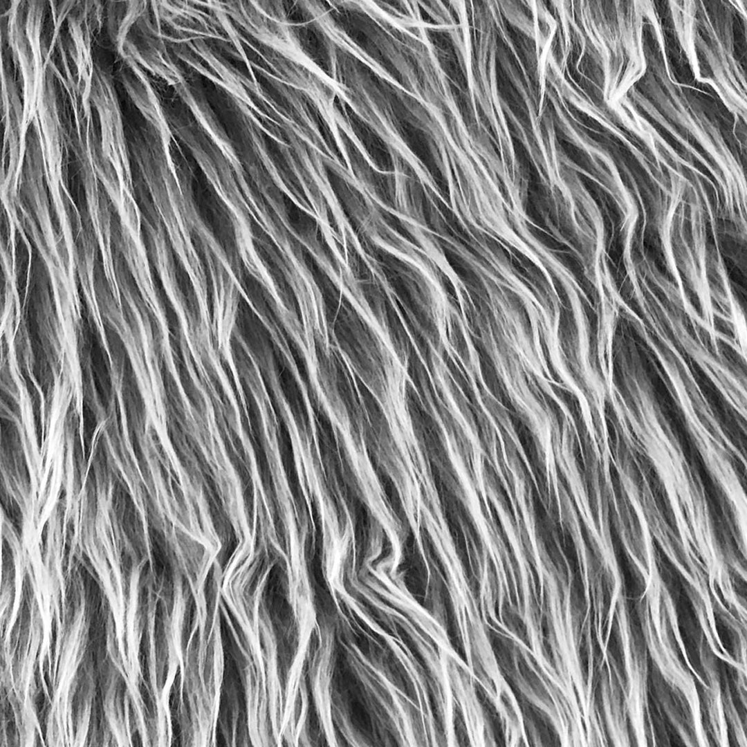 Silver Gray Frost Faux Fur Mongolian Fabric Remnant. Shannon Gray Faux ...