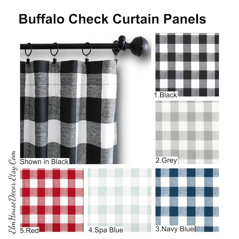 Anderson Buffalo Check Curtains.9 Colors. Curtain Panels,drapery Window ...