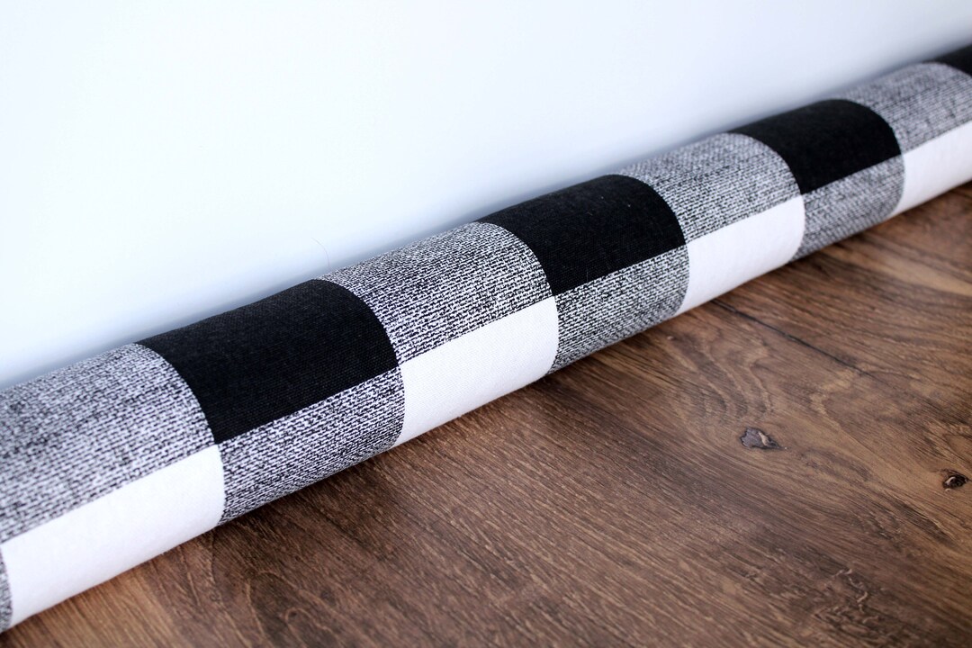 Farmhouse Buffalo Plaid Door Draft Stopper. Colors : Black & White ...