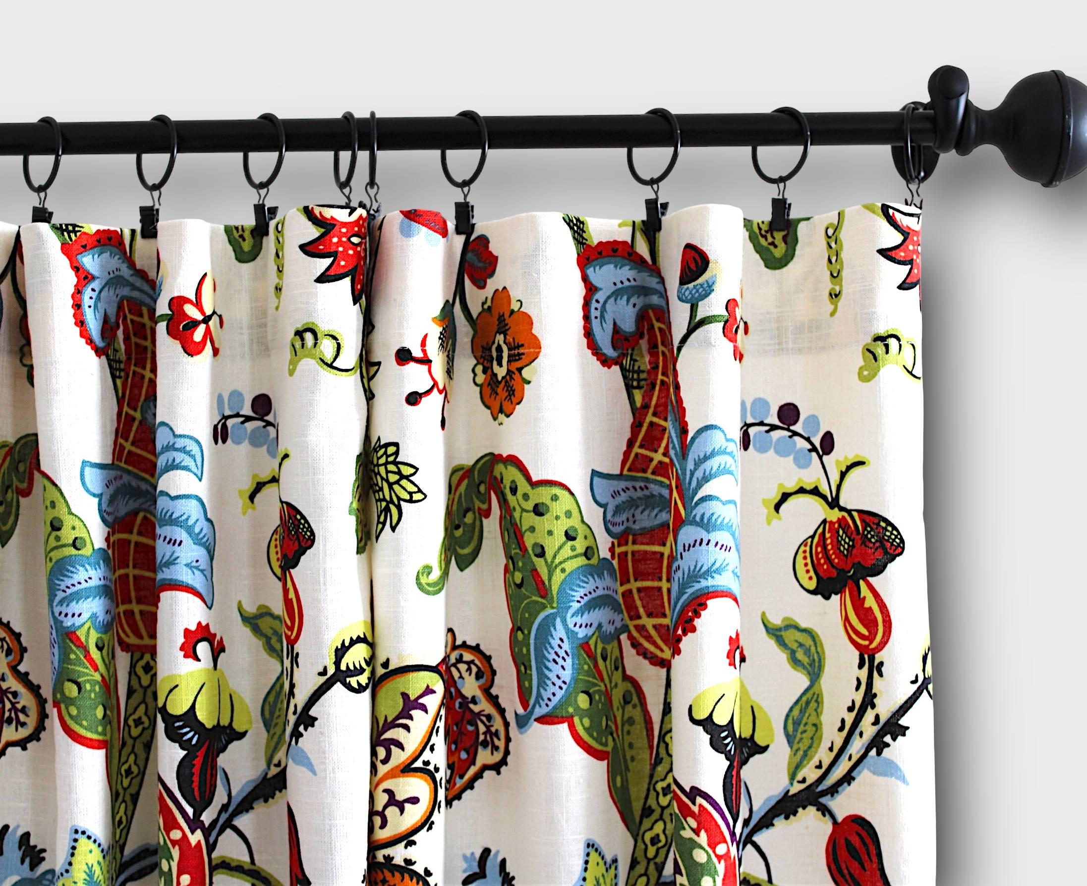 Jacobean Swag Curtains, Floral Curtain Panels,drapery Window Treatments ...