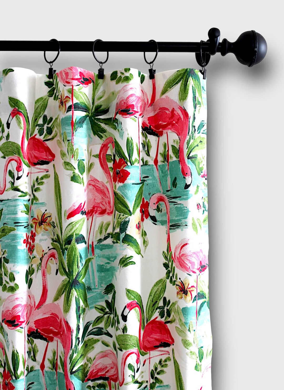 Floridian Flamingo Curtains, Bird Curtain Panels,drapery Window ...