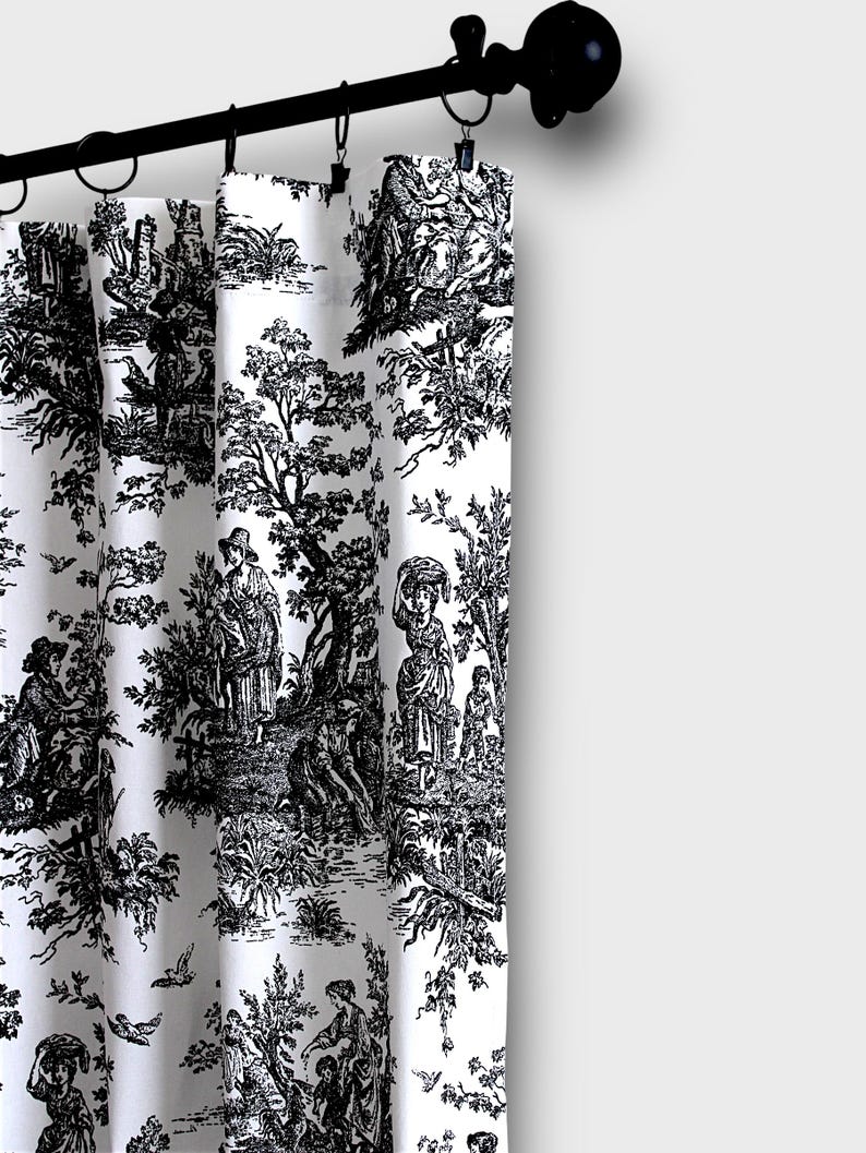 Colonial Curtains, 3 Colors, Toile Curtain Panels, Drapery Window ...