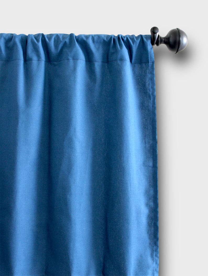 Solid Curtains,blue Curtain Panels,drapery Window Treatments,valance ...