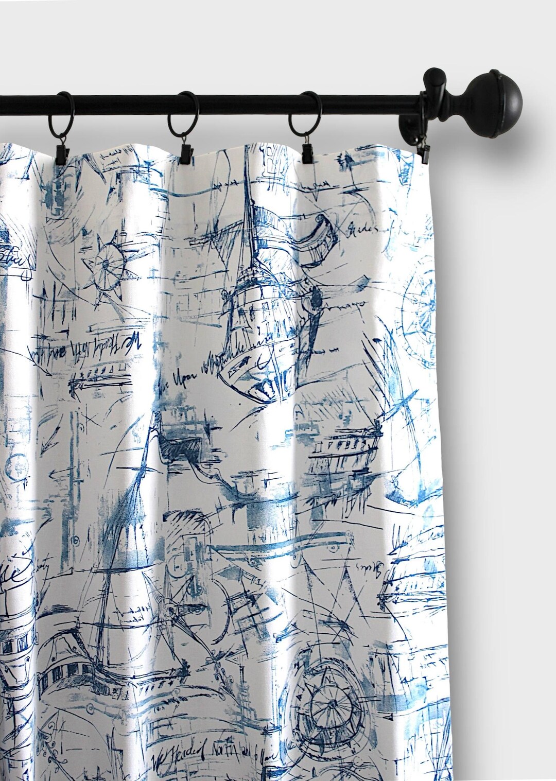 Schooner Nautical Curtains, Beach Curtain Panels,drapery Window ...