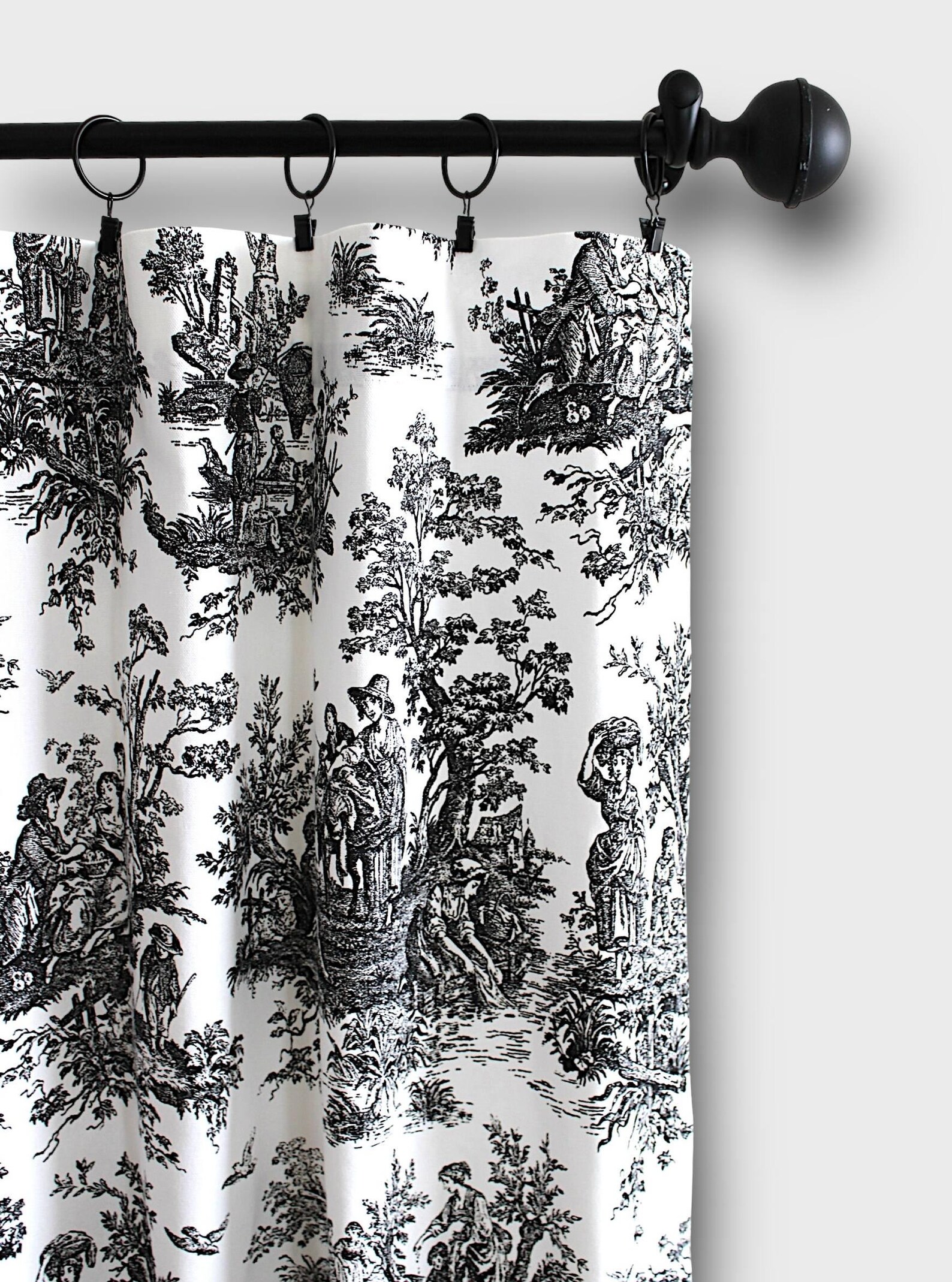 Colonial Curtains, 3 Colors, Toile Curtain Panels, Drapery Window ...