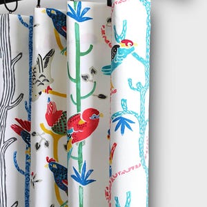 Birdhouse Chatter Curtains, Parrots Bird Curtain Panels,drapery Window ...