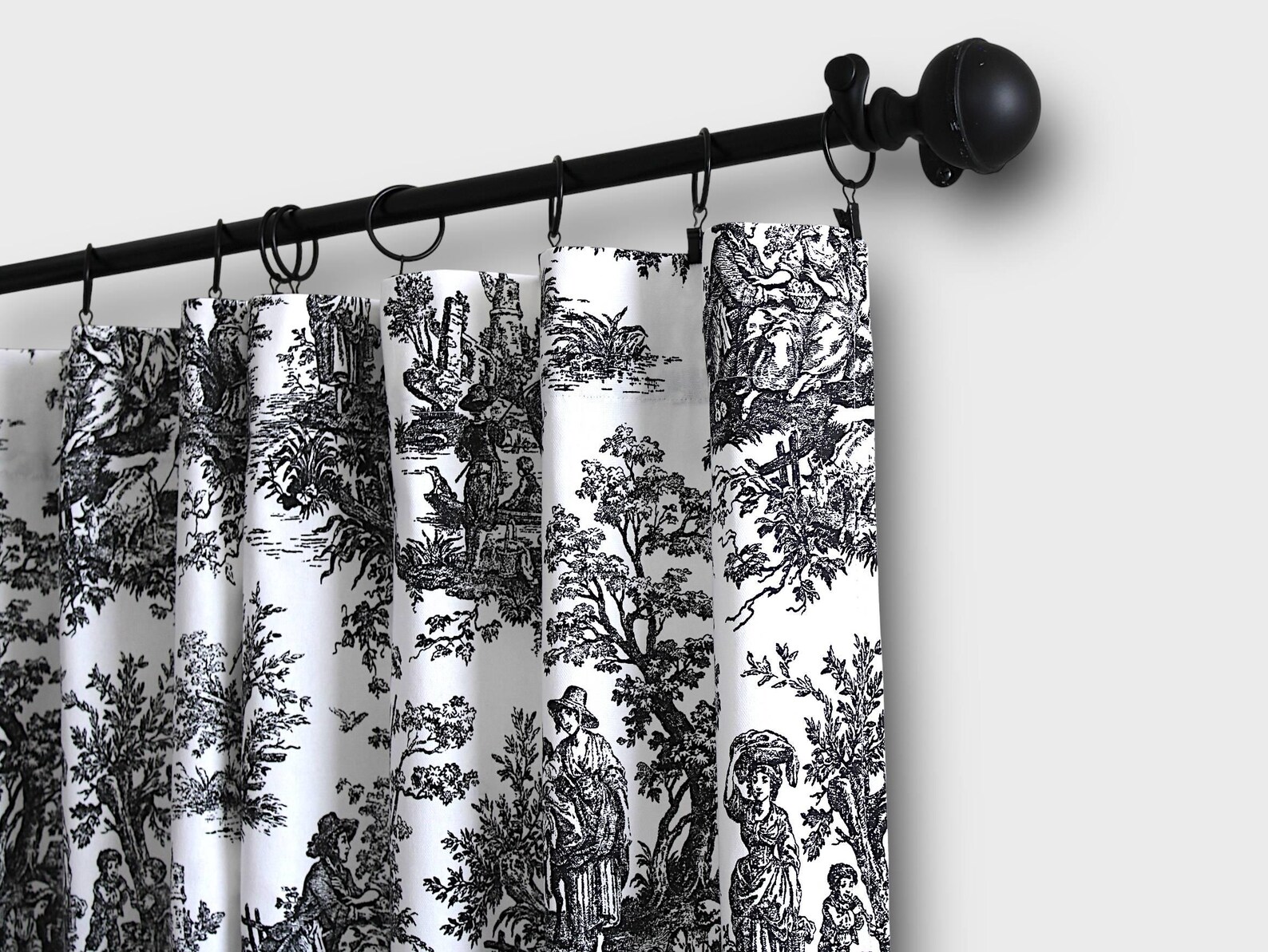 Colonial Curtains, 3 Colors, Toile Curtain Panels, Drapery Window ...