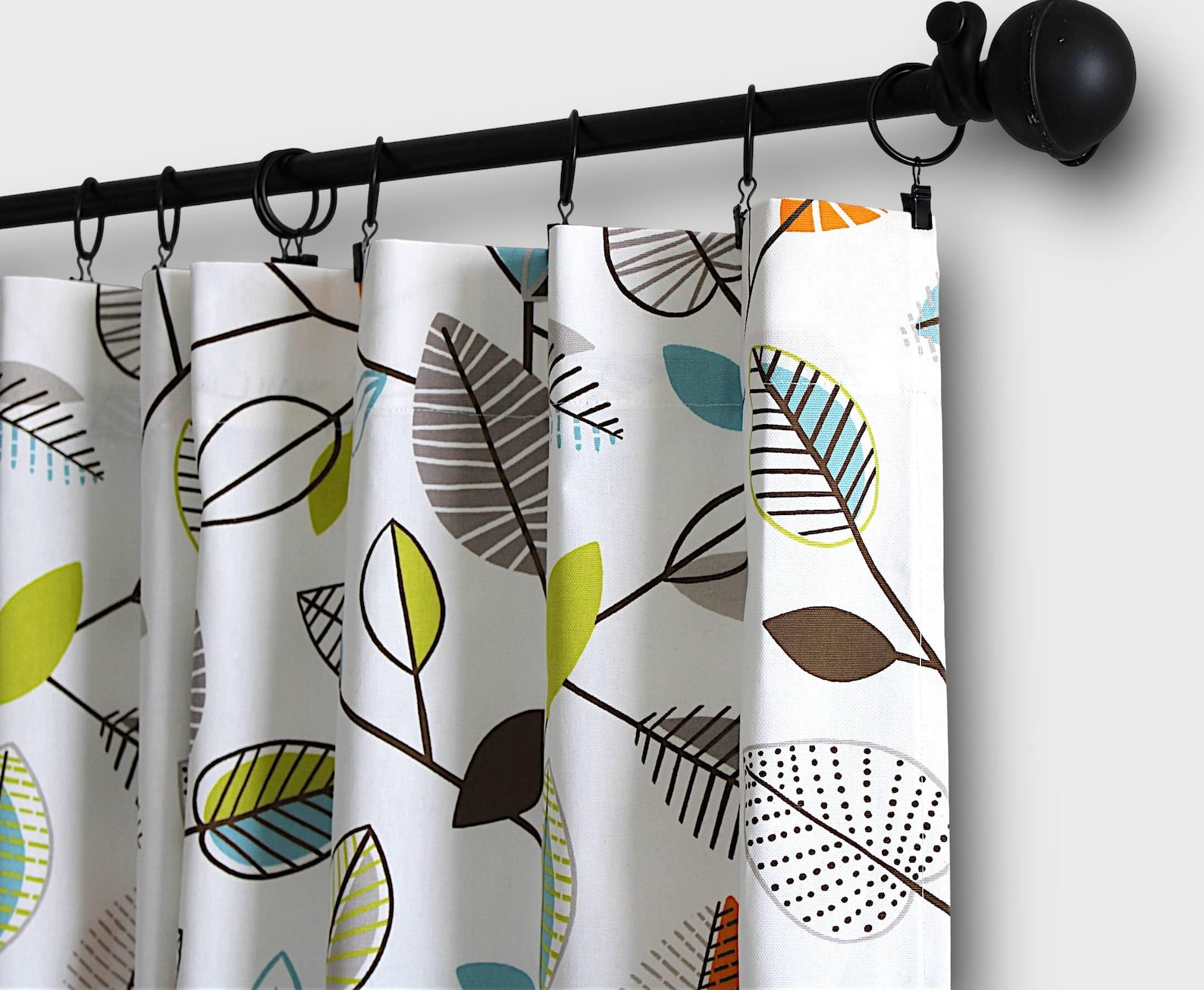 Carson Fiesta Curtains, Retro Leaf Curtain Panels, Drapery Window ...