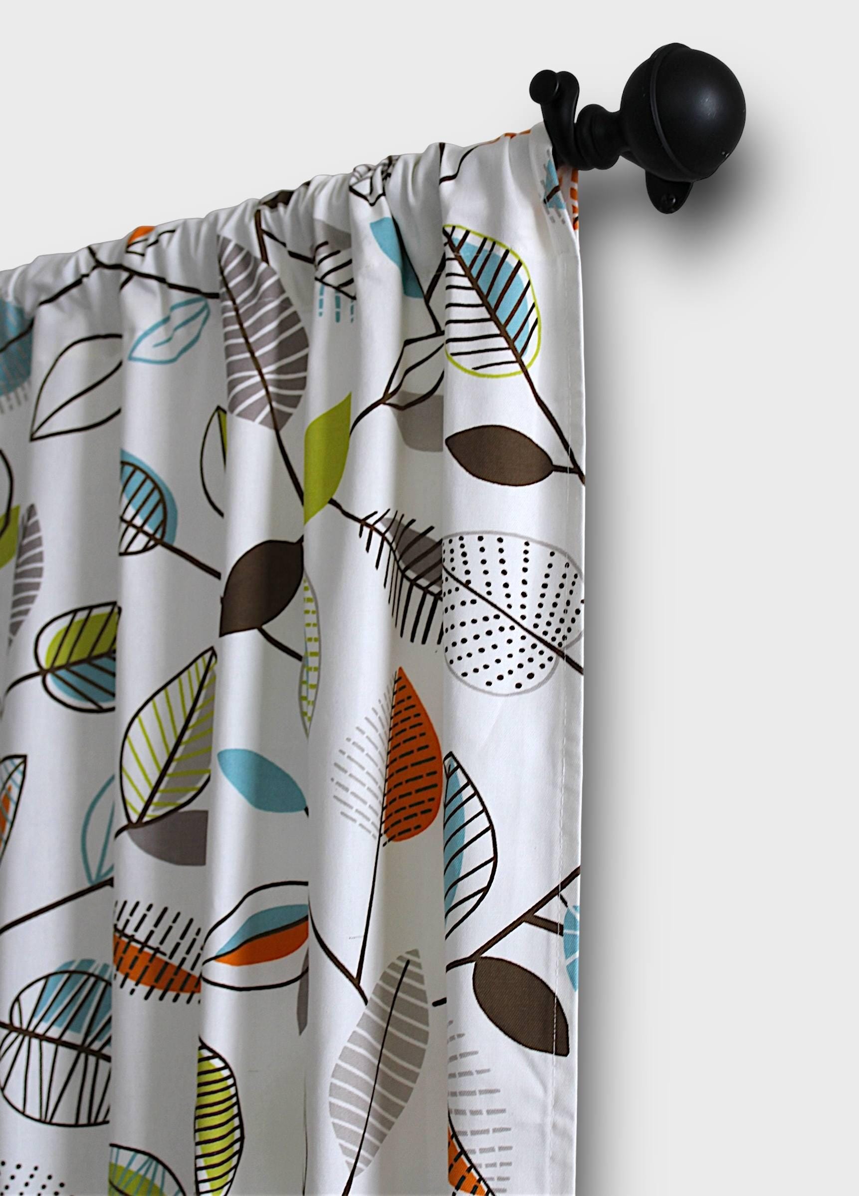 Carson Fiesta Curtains, Retro Leaf Curtain Panels, Drapery Window ...