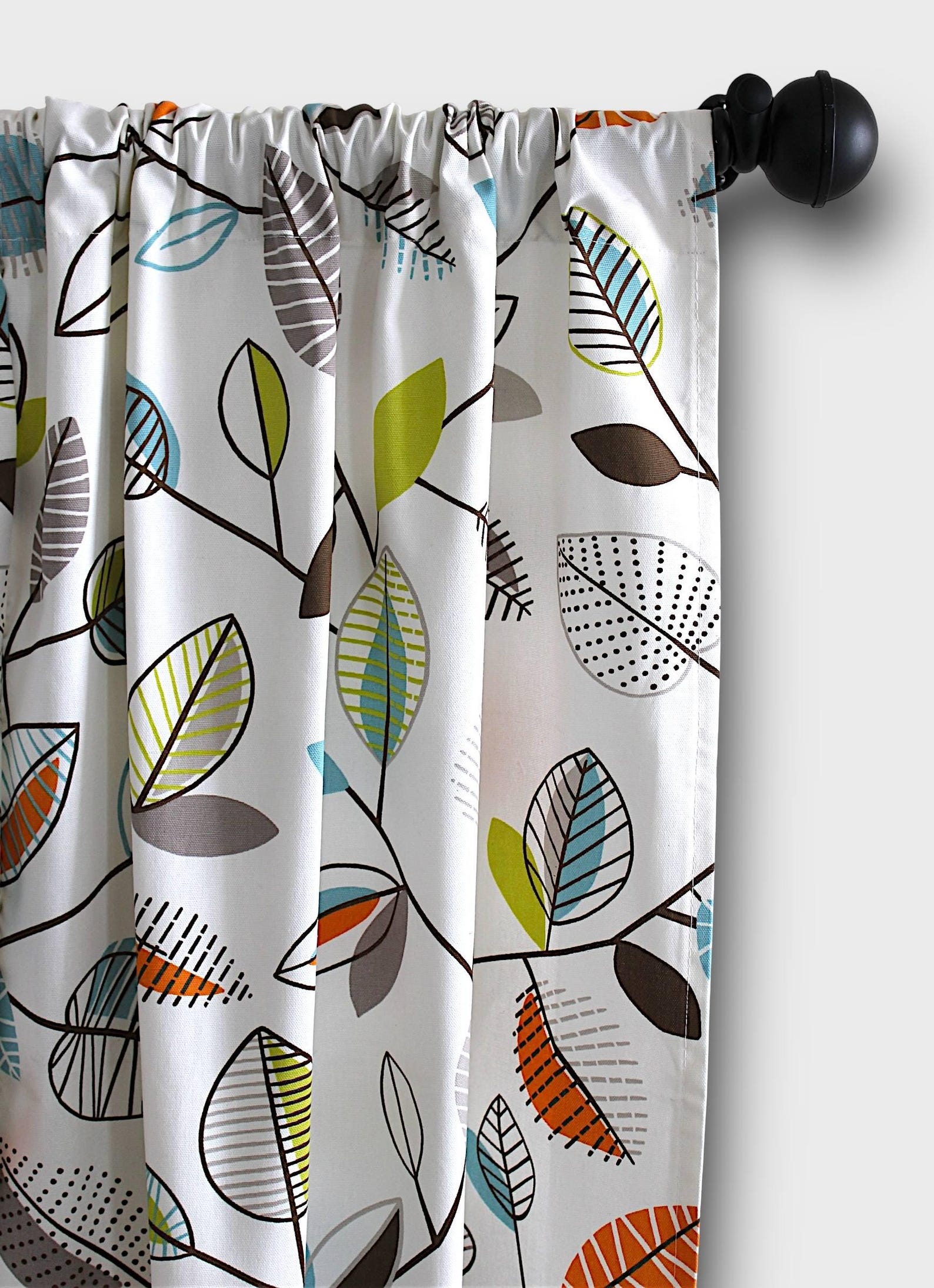 Carson Fiesta Curtains, Retro Leaf Curtain Panels, Drapery Window ...