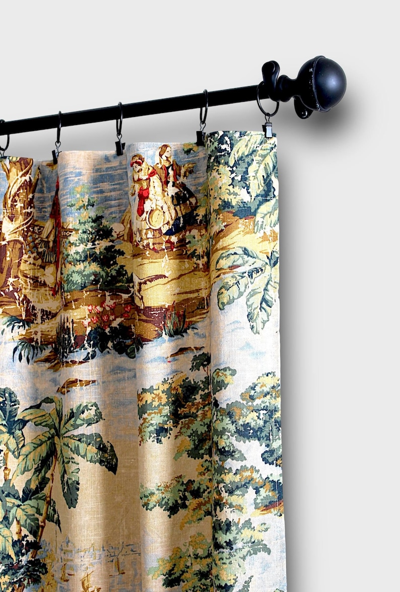 Bosporus Toile Curtains, 3 Colors,french Curtain Panels,drapery Window ...