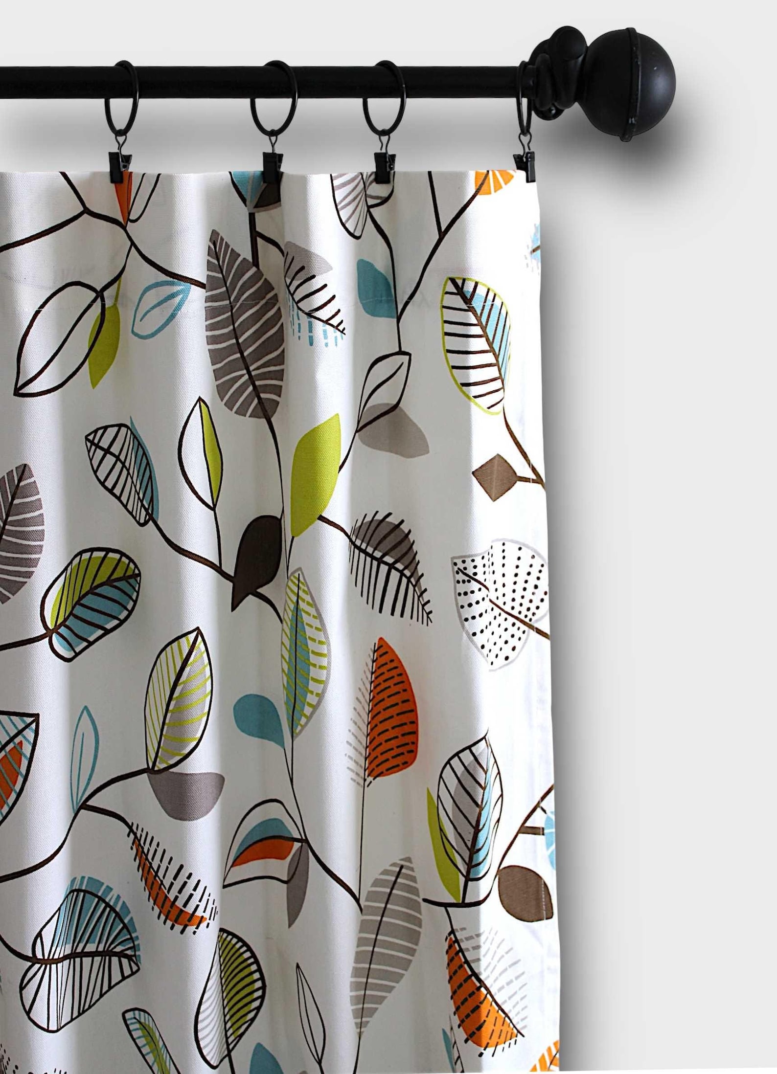 Carson Fiesta Curtains, Retro Leaf Curtain Panels, Drapery Window ...