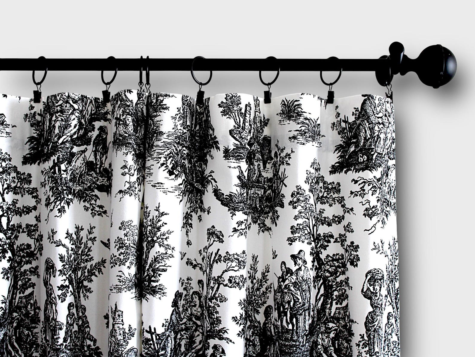 Colonial Curtains, 3 Colors, Toile Curtain Panels, Drapery Window ...