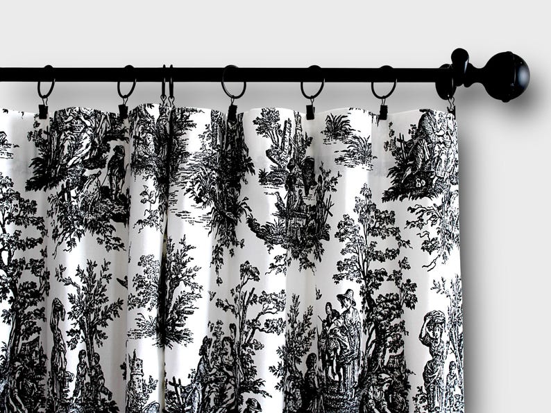 Colonial Curtains, 3 Colors, Toile Curtain Panels, Drapery Window ...