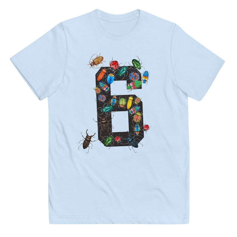 Bug Number Six Youth Tee: Playful Insect Lover Shirt, Soft Ring-spun ...