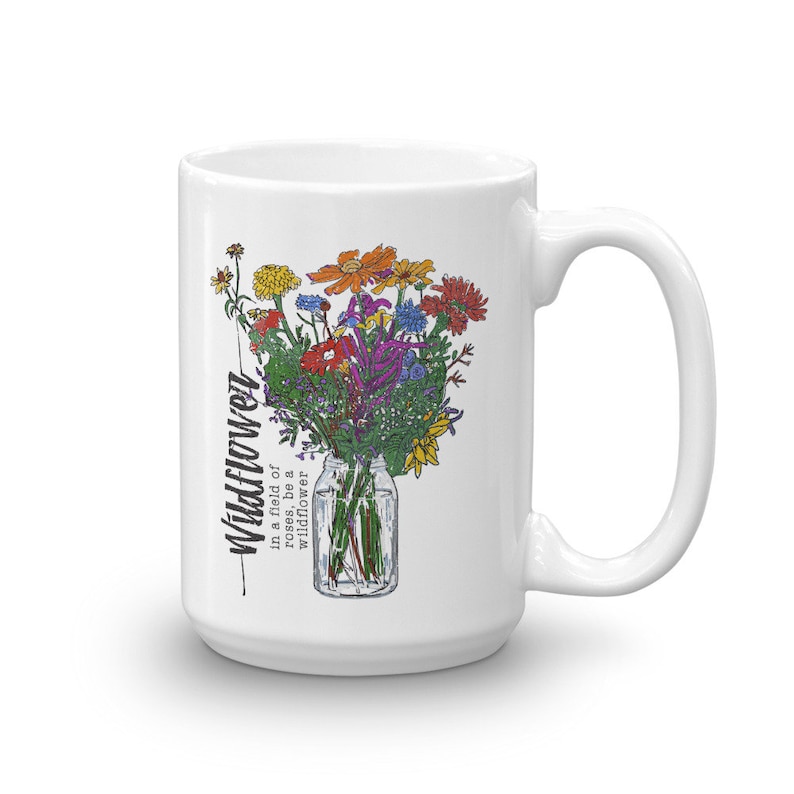 Wild Flower Coffee Mug Floral Spring Inspirational Mugs - Etsy UK