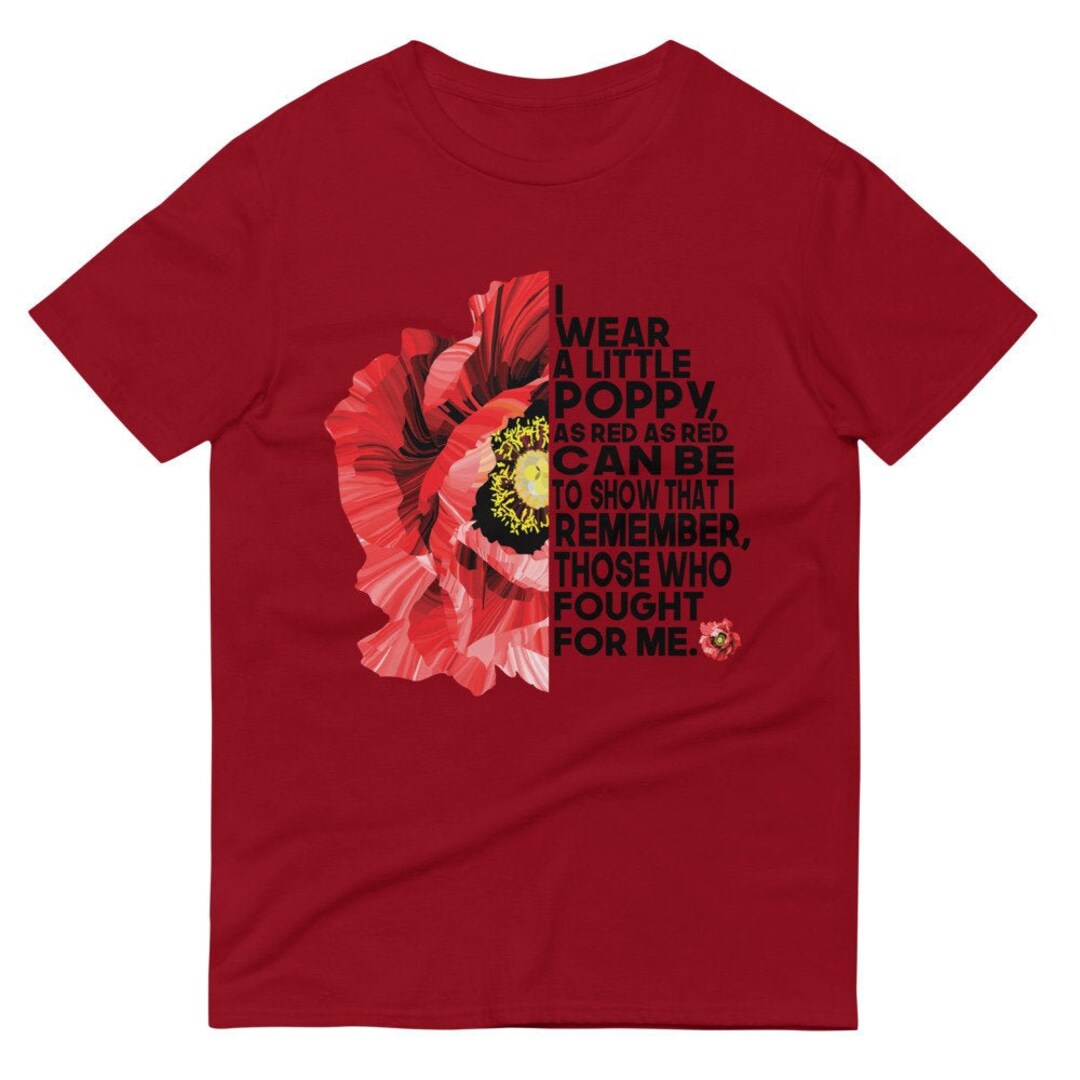 Red Poppy Flower Print T Shirt, Unisex T Shirt With Inspirational ...