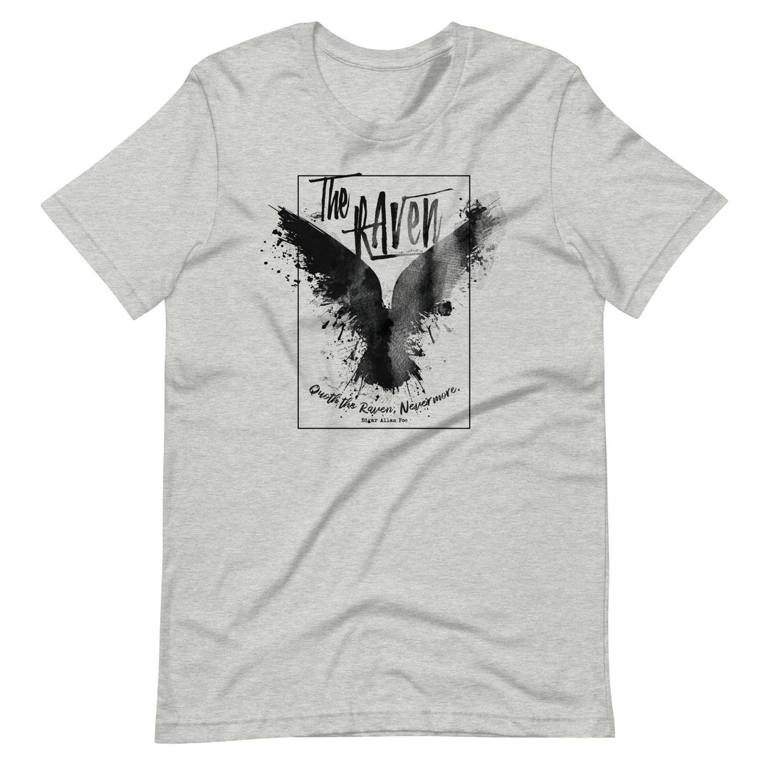 La camiseta del cuervo, camisa gótica de manga corta unisex, camiseta ...