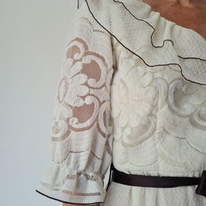 M Vintage Seventies Danish Ruffle Lace Dress - Etsy