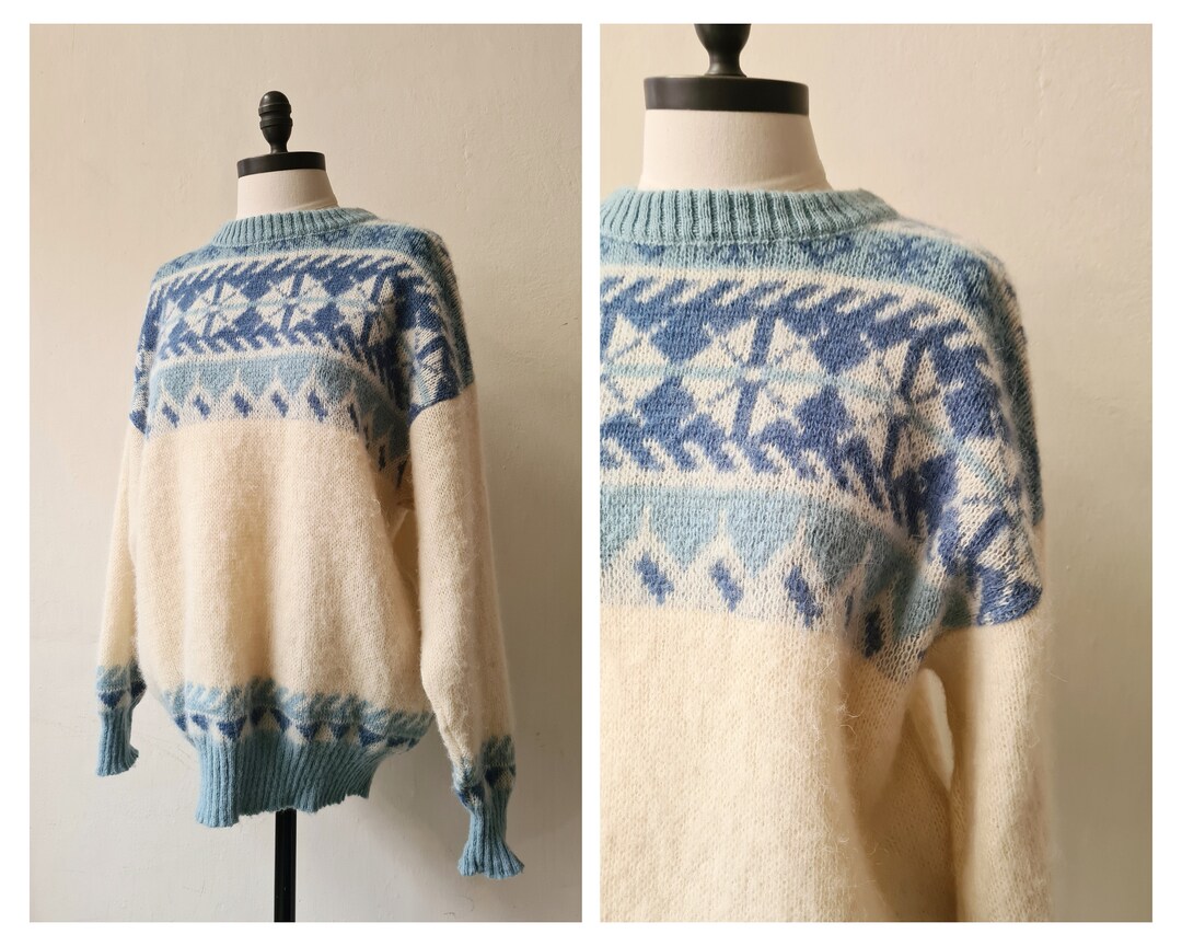 Vintage Pastel Viking Wool Folklore Unisex Jumper Knit L - Etsy