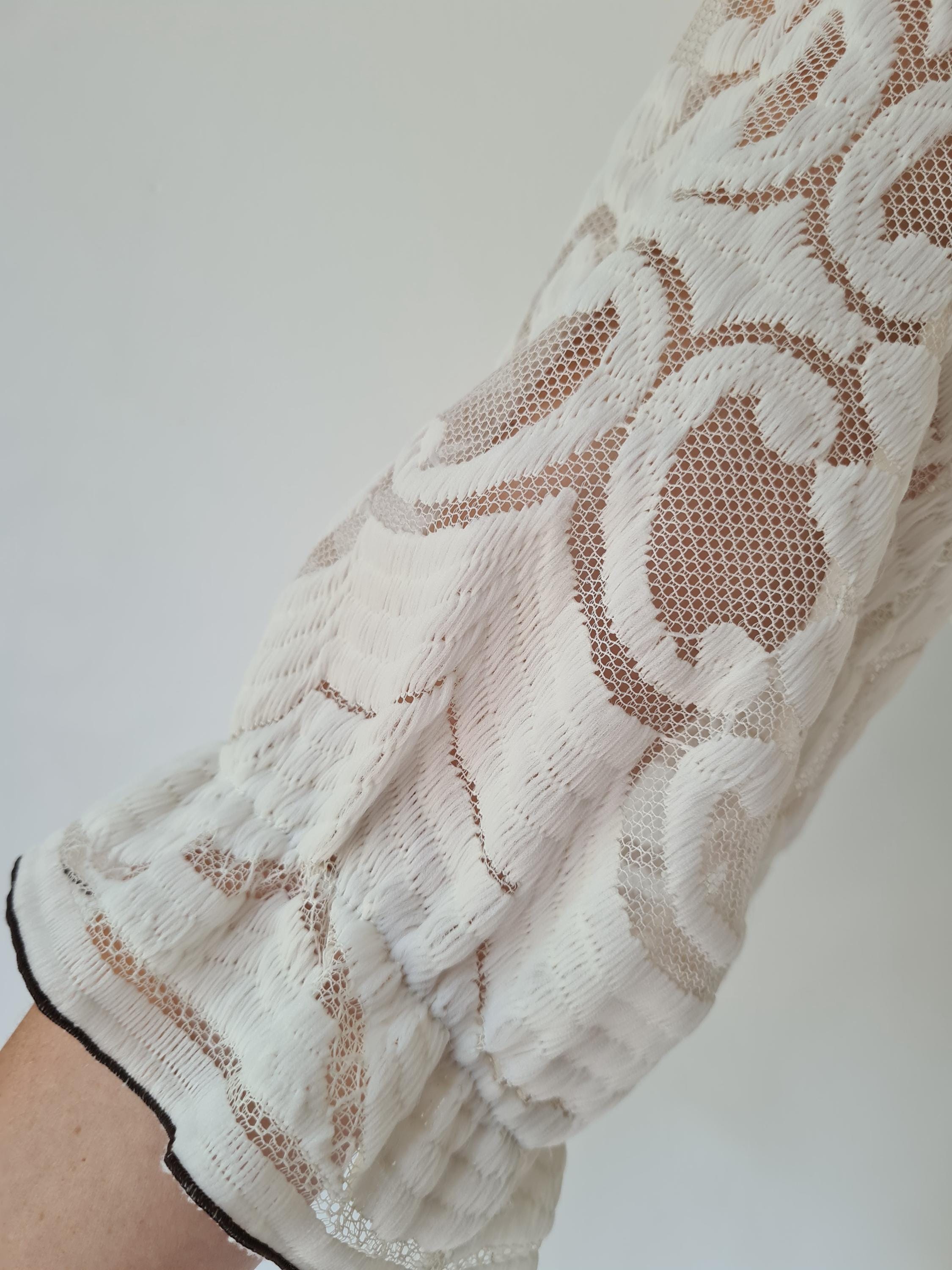 M Vintage Seventies Danish Ruffle Lace Dress - Etsy