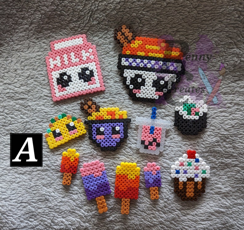 Food Collection Hama/perler Bead Pixel Art - Magnets Available - Etsy